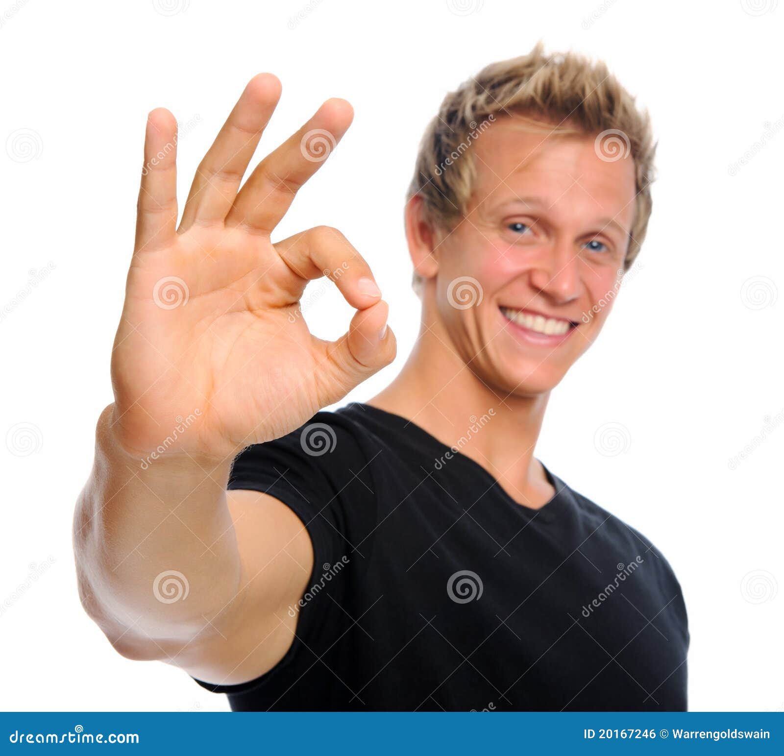 Handsome man with OK sign stock photo. Image of symbol - 20167246