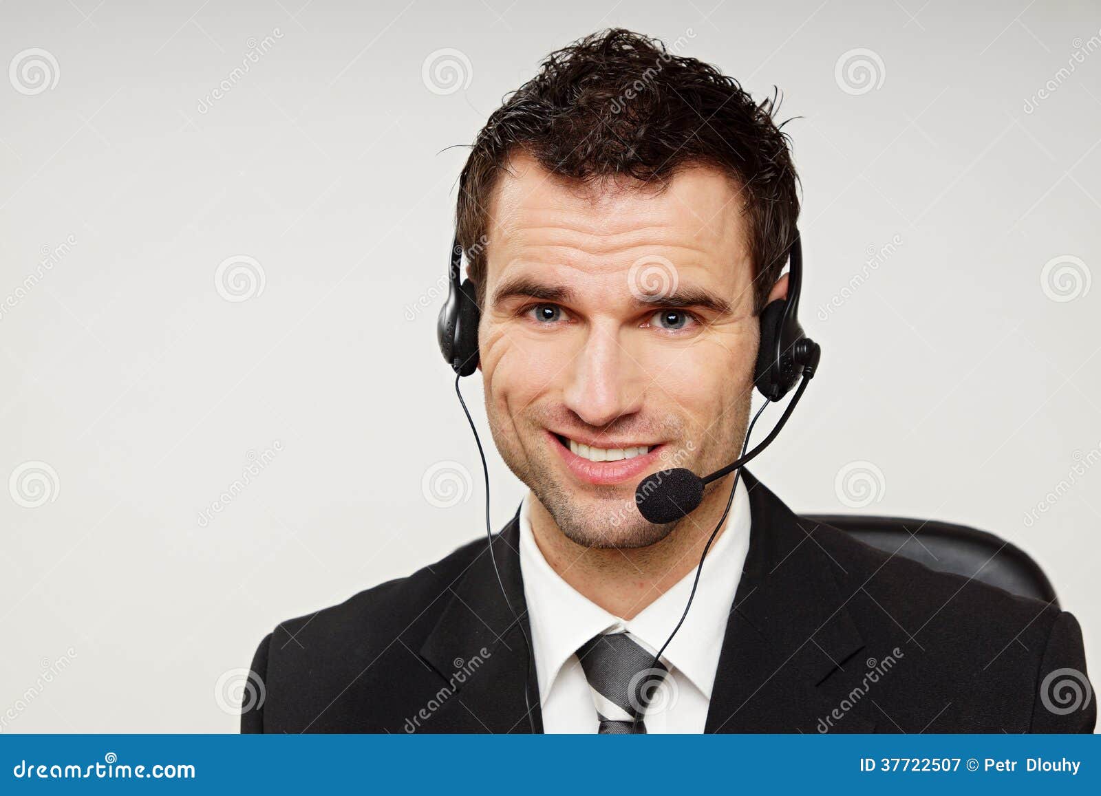 Handsome man operator stock image. Image of business - 37722507