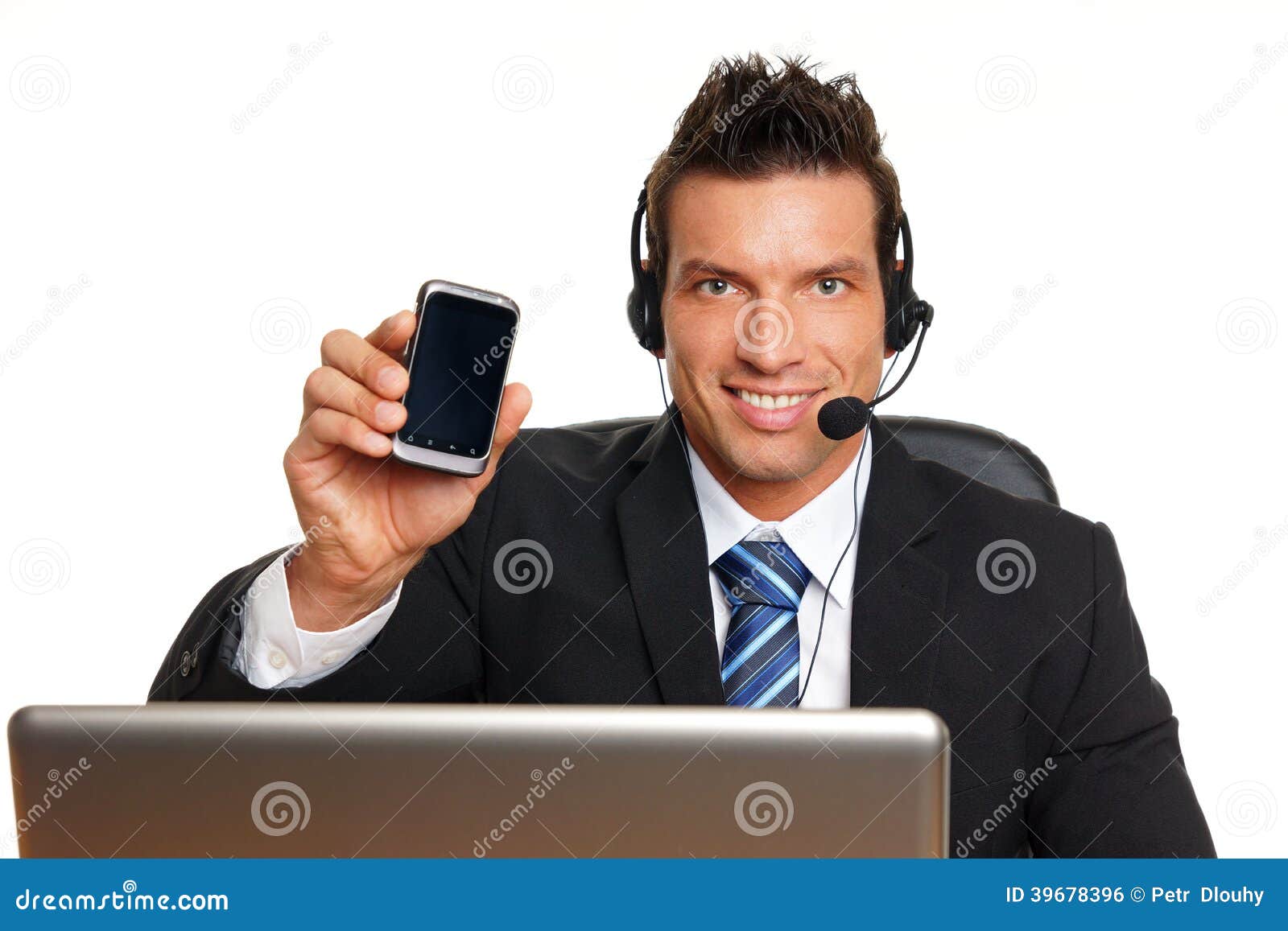 Handsome man operator stock photo. Image of communicate - 39678396