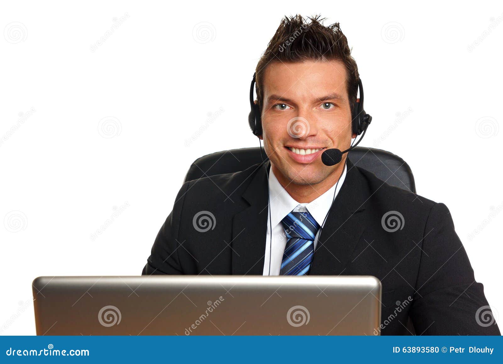 Handsome man operator stock photo. Image of operator - 63893580