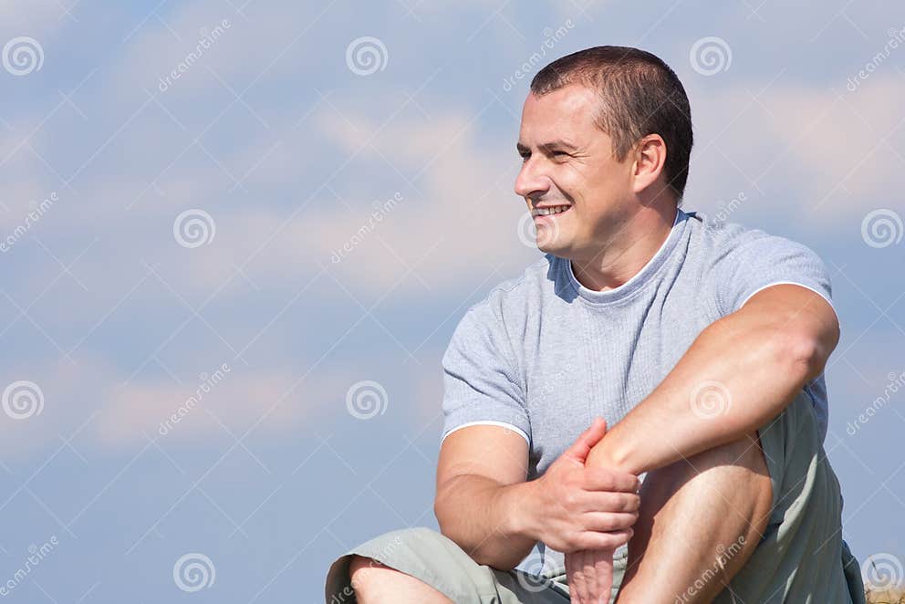 Handsome man outdoor stock image. Image of clouds, freedom - 15946301