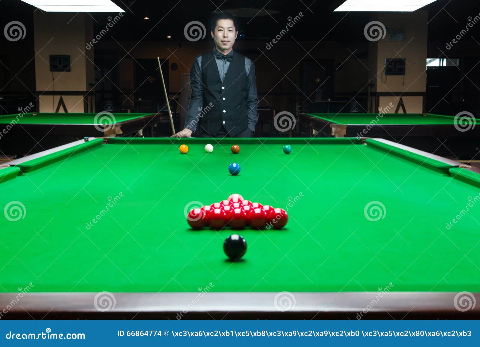 Handsome Man Playing Snooker Stock Photo - Image of billiard, handsome ...