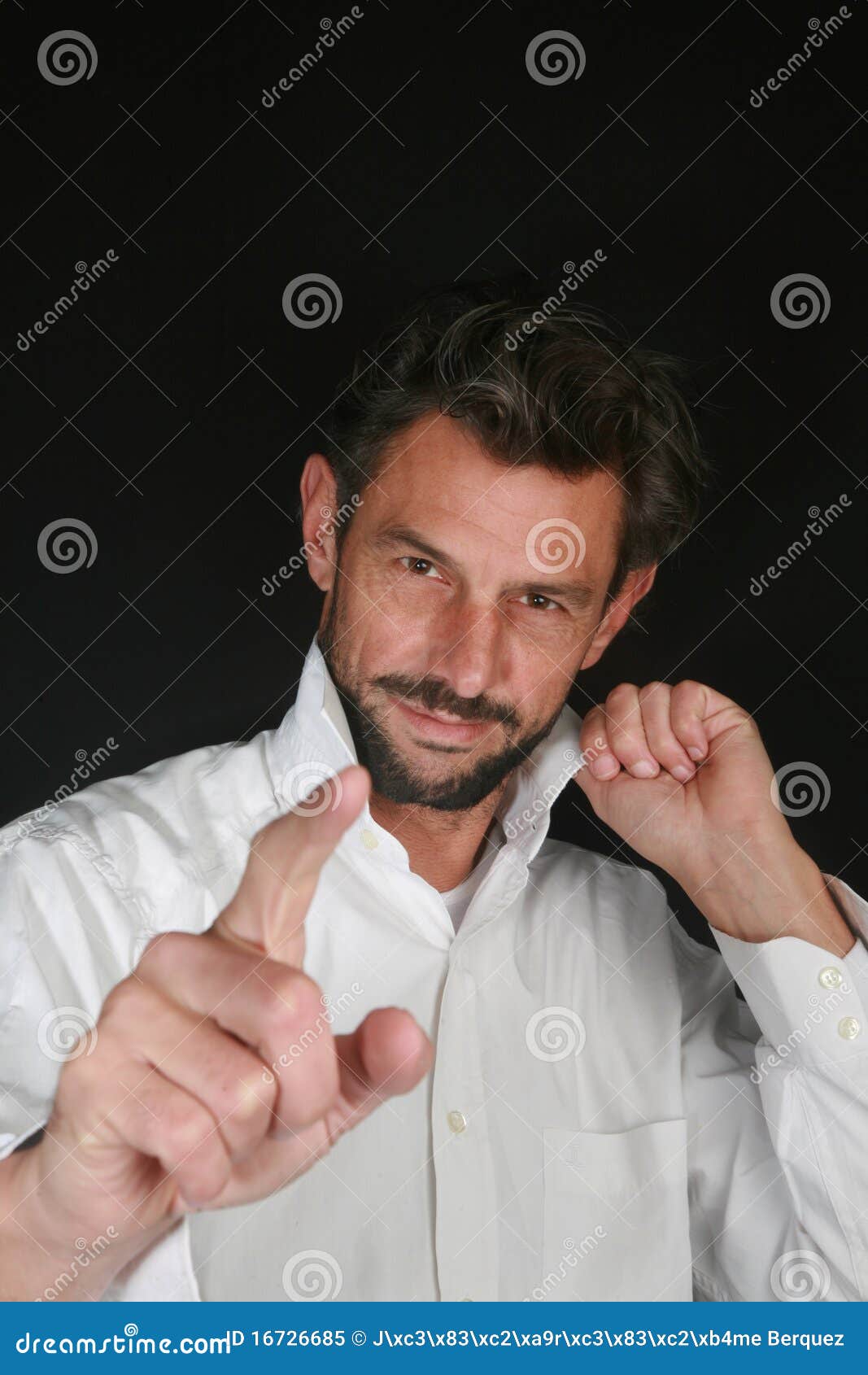 Handsome man pointing stock image. Image of details, expression - 16726685