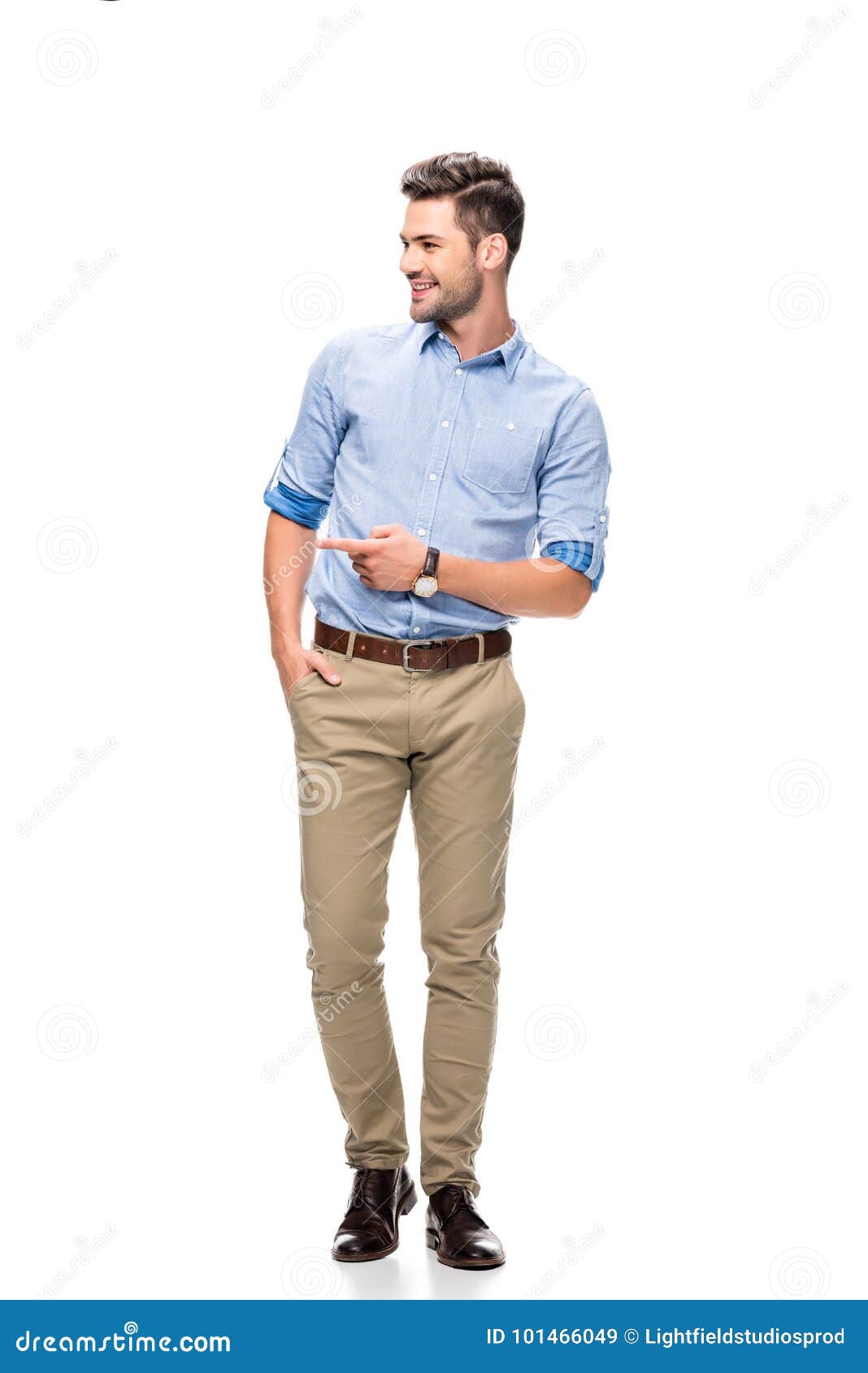Handsome Man Pointing at Side Stock Image - Image of charming, stylish ...