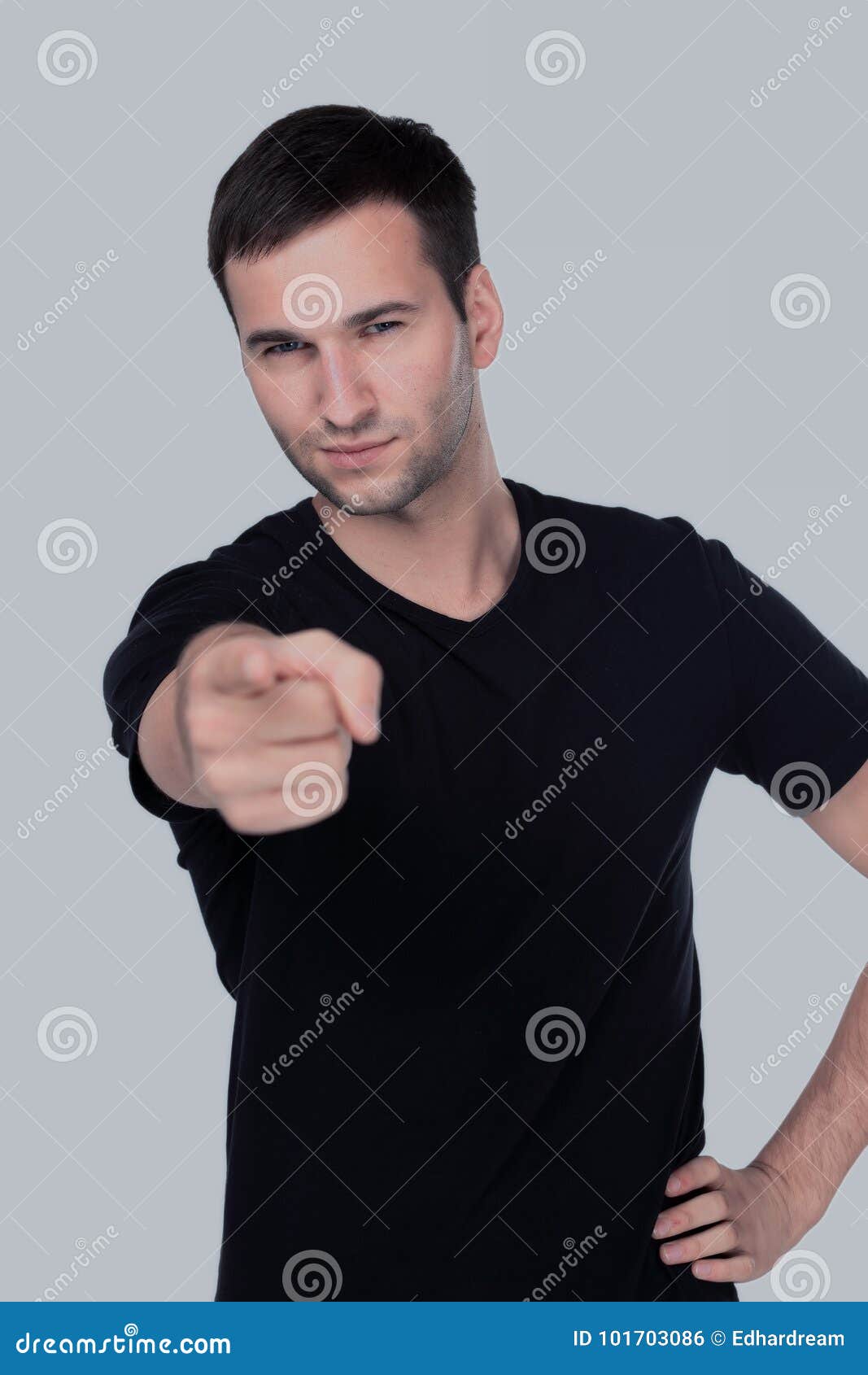 Handsome Man Points His Finger at You Stock Photo - Image of handshake ...