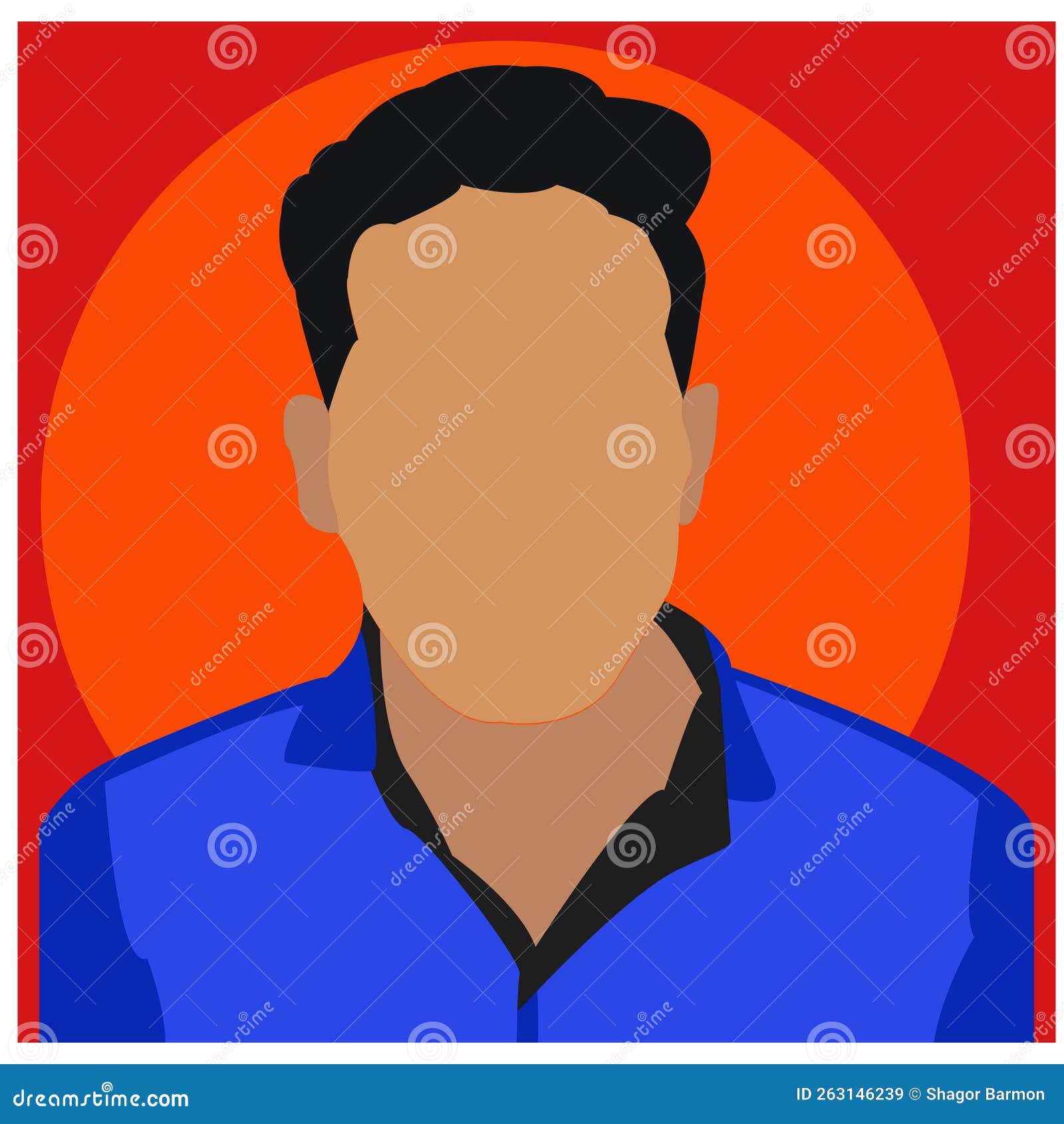 A Handsome Man Portrait and Vector Stock Vector - Illustration of group ...