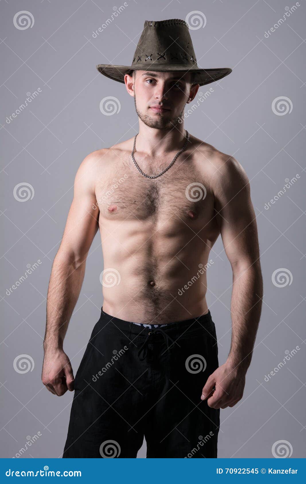 Handsome Man Posing with a Cowboy Hat Stock Image - Image of beauty ...
