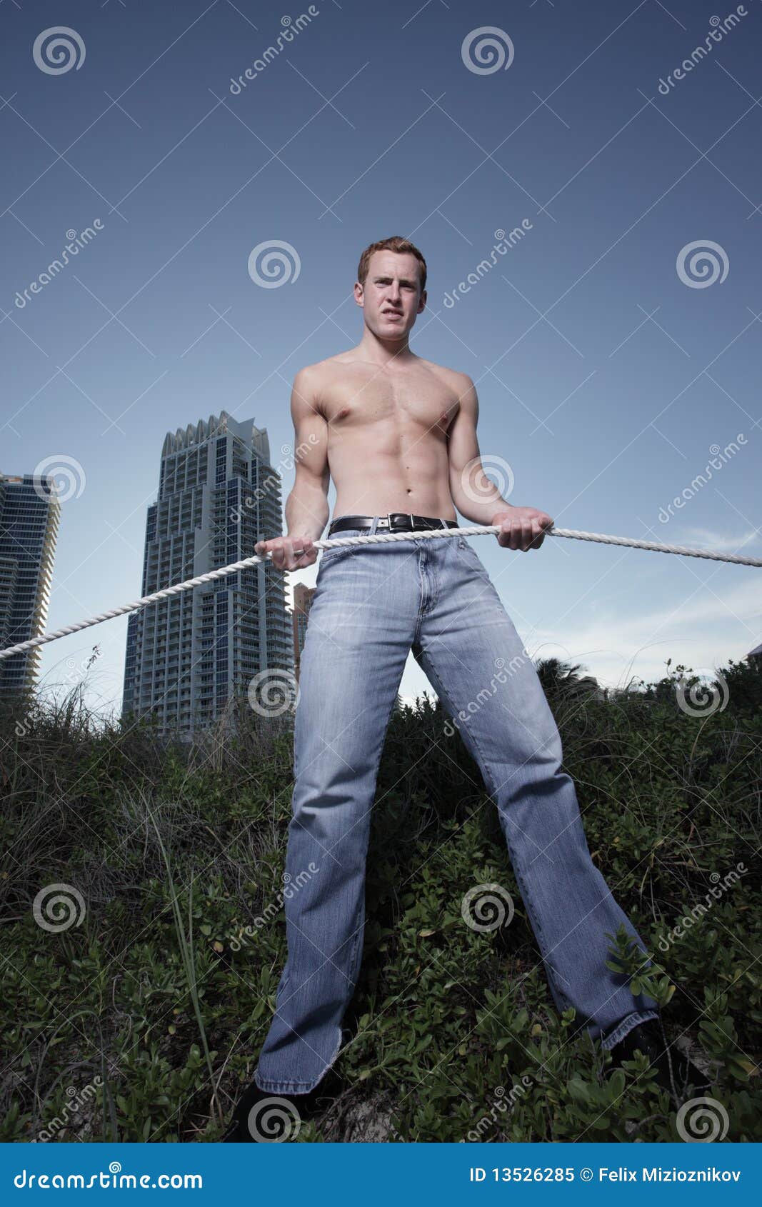 Handsome Man Posing with a Rope Stock Image - Image of outdoors ...