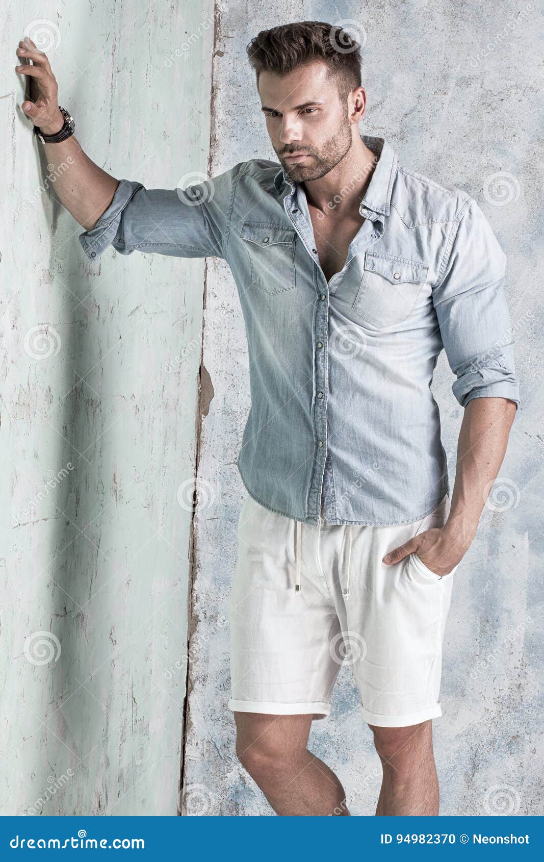 Handsome Man Posing in Studio. Stock Photo - Image of beard, natural ...