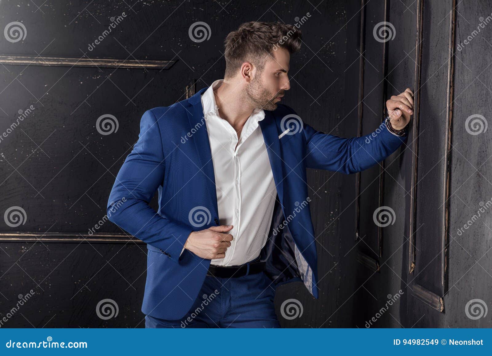 Handsome Man Posing in Studio. Stock Image - Image of male, handsome ...