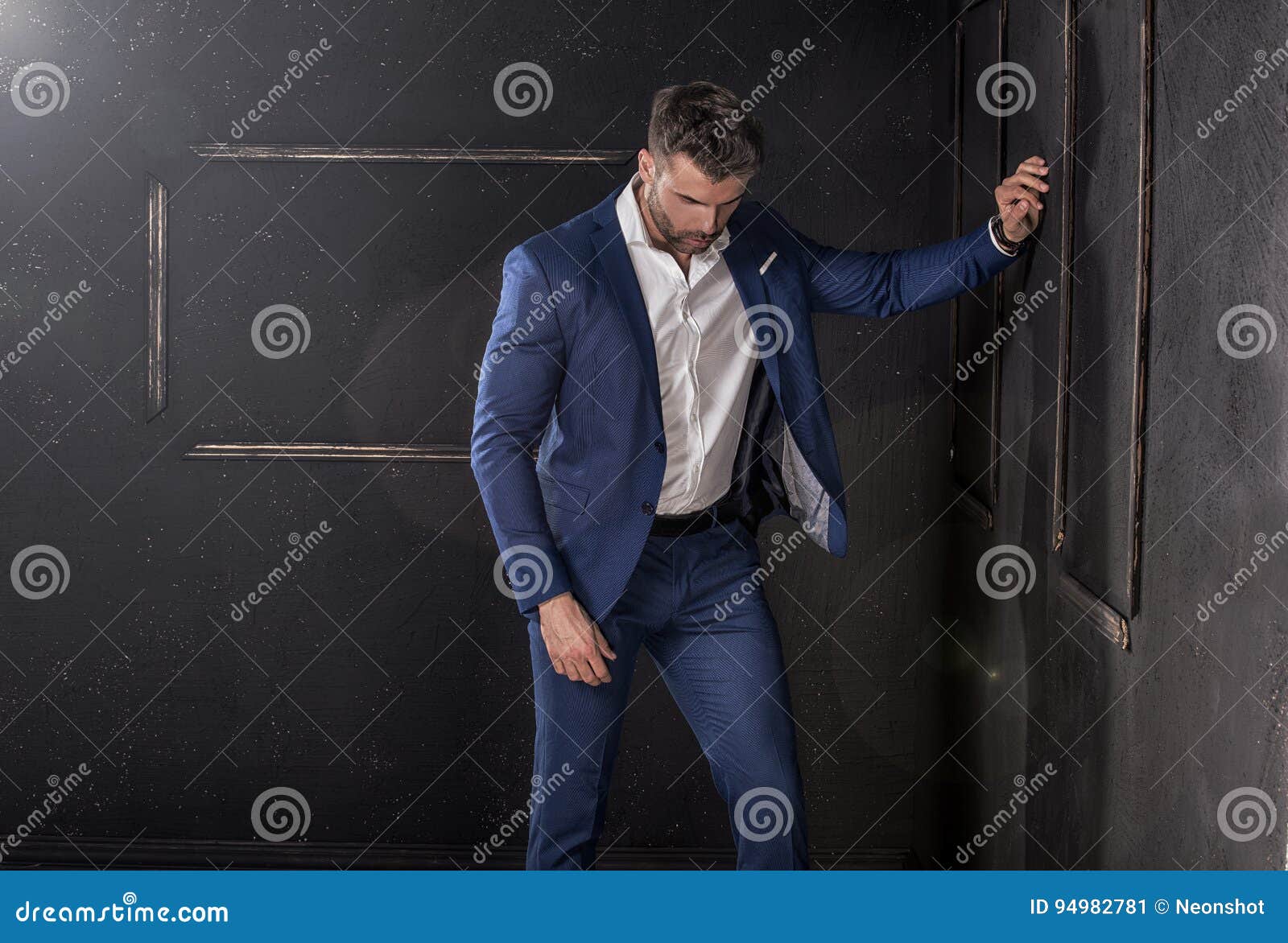 Handsome Man Posing in Studio. Stock Image - Image of beautiful, beauty ...