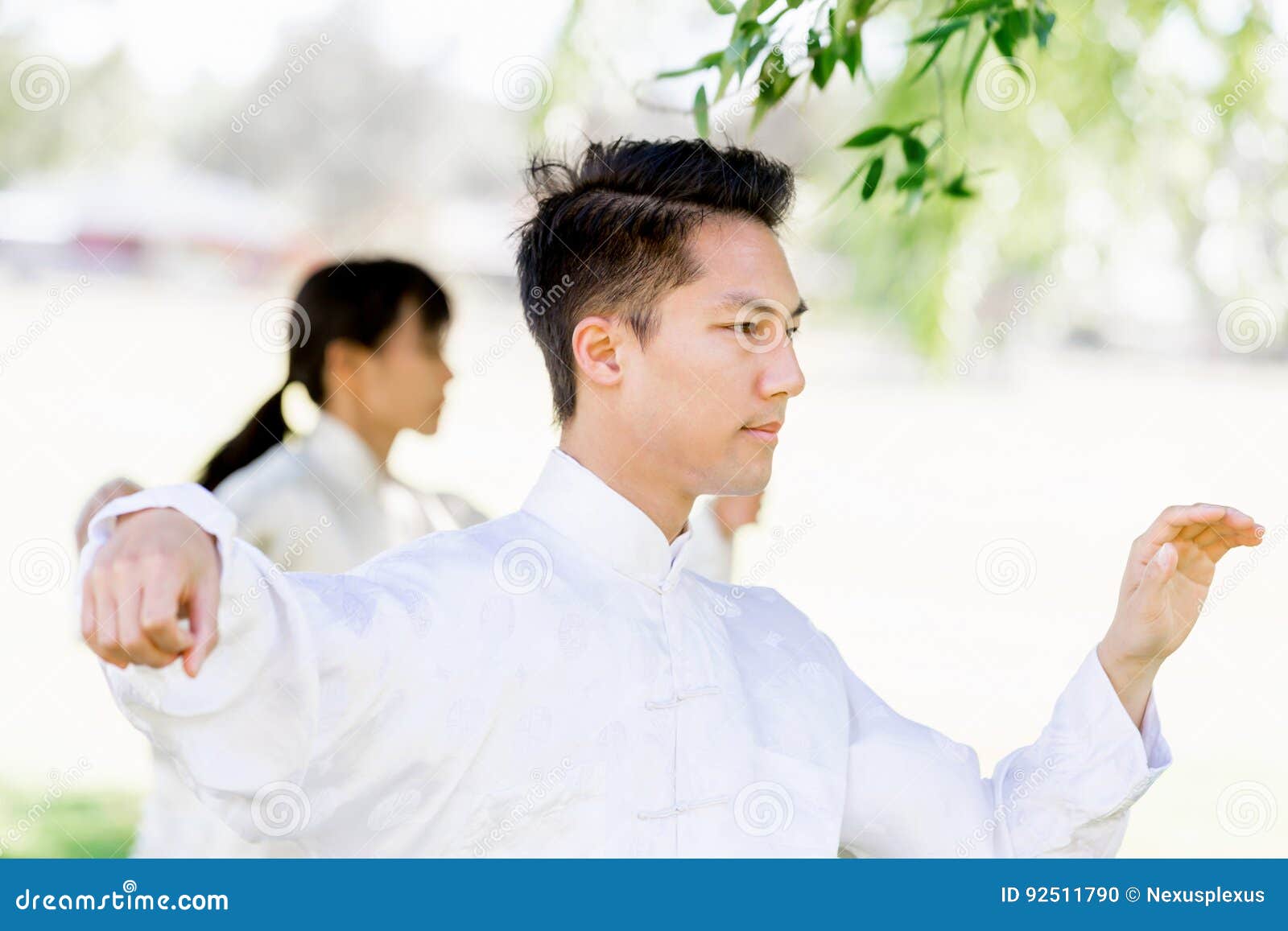 Handsome Man Practicing Thai Chi Stock Photo - Image of lifestyle, care ...