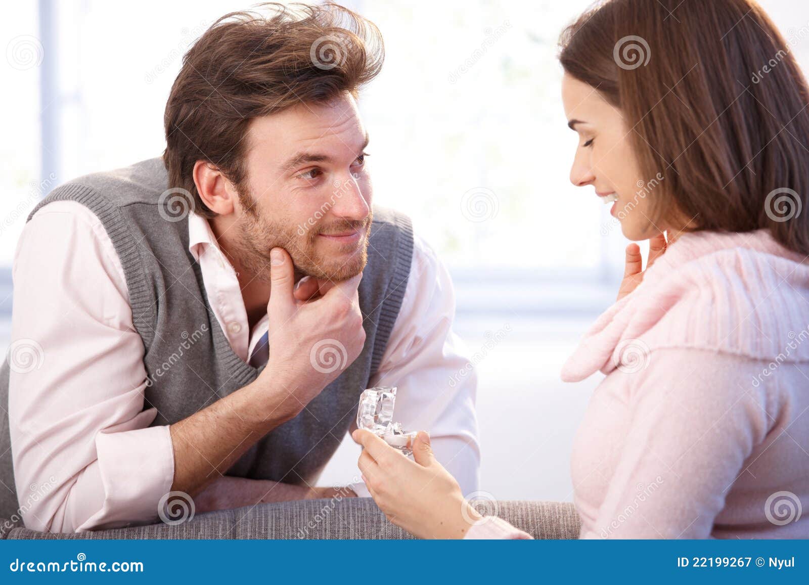 Handsome Man Proposing To Woman Stock Image - Image of color, face ...