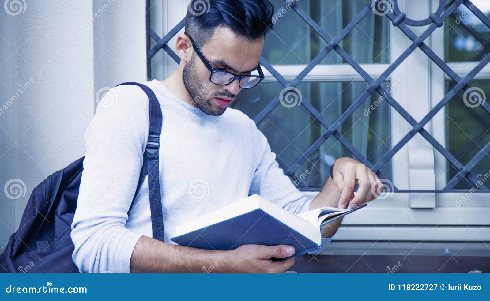 Handsome Man Reading Book in Old Europe City Education, Training ...