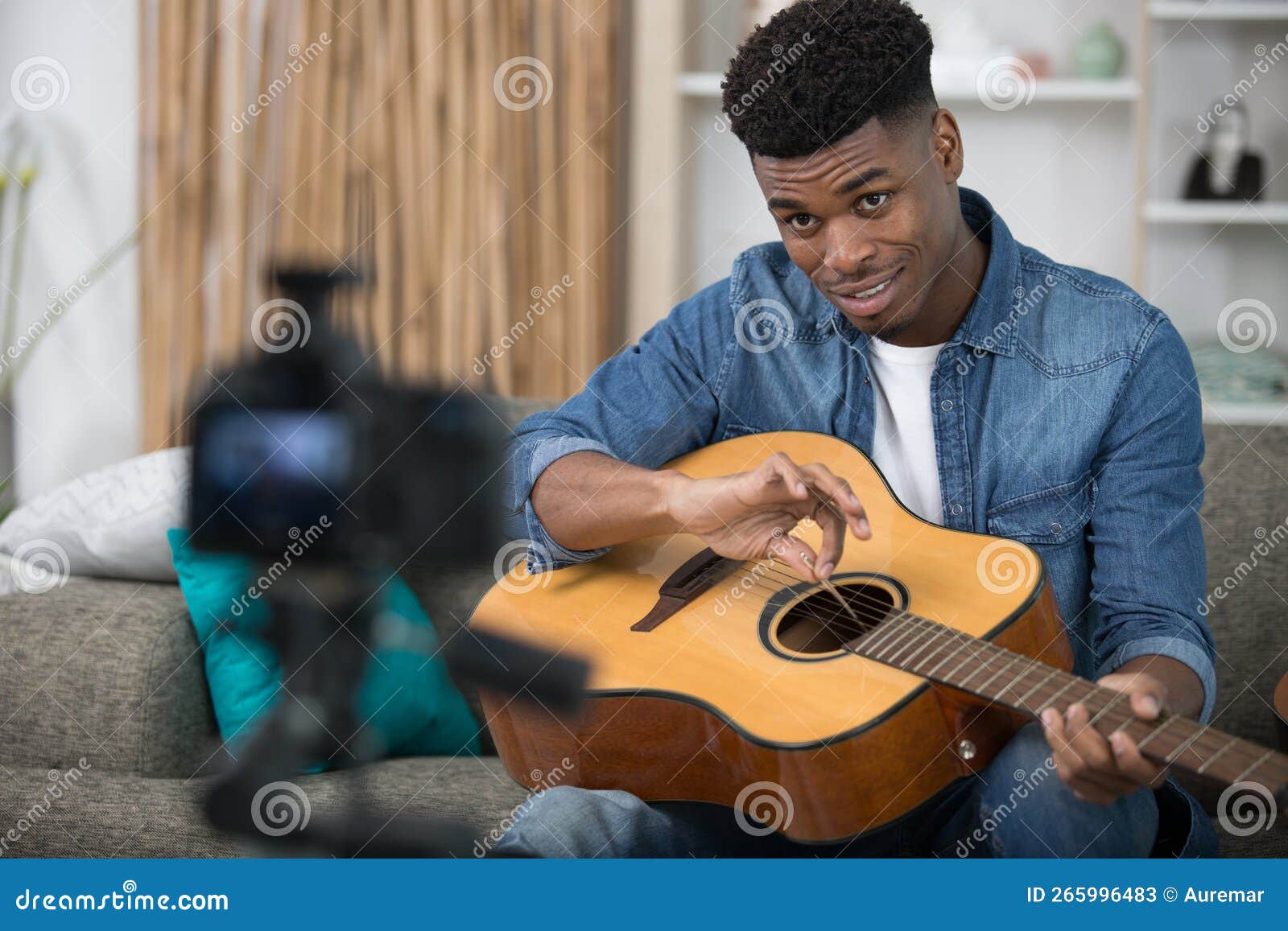 Handsome Man Recording Song Stock Image - Image of live, acoustic ...