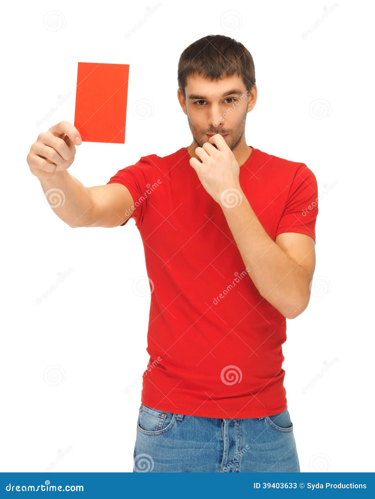 Handsome man with red card stock image. Image of paper - 39403633