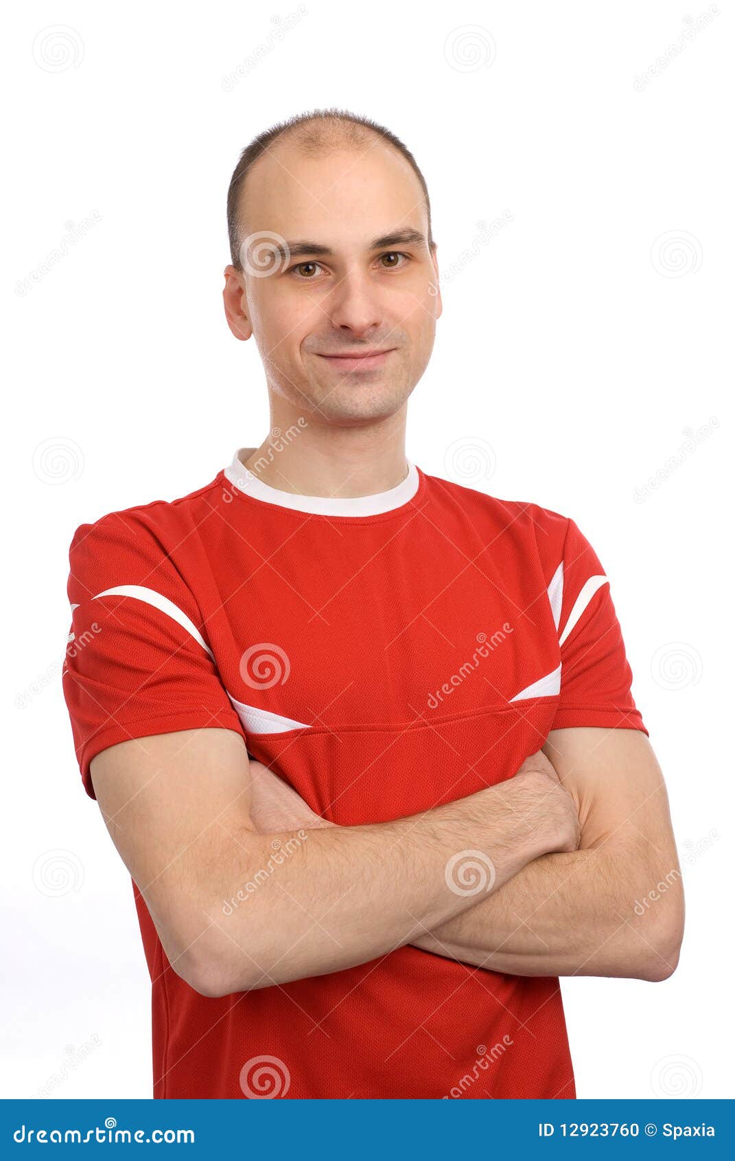 Handsome Man in a Red T-shirt Stock Photo - Image of white, model: 12923760