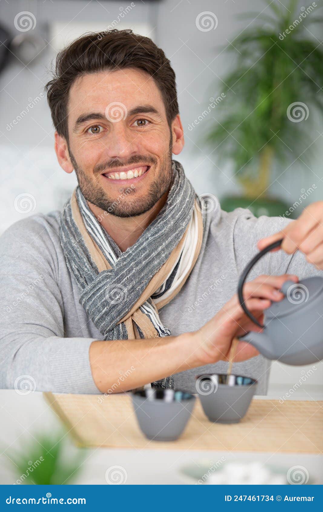 Handsome Handsome Man Relaxing Drinking Tea Stock Photo - Image of ...