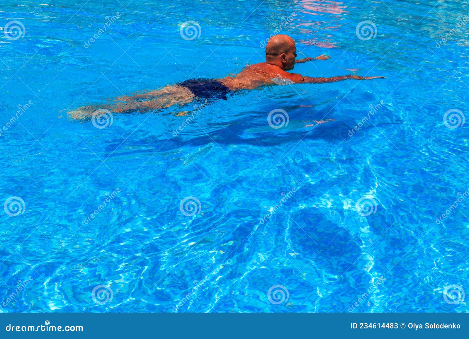 Handsome Man Relaxing in Swimming Pool Stock Image - Image of relaxing ...