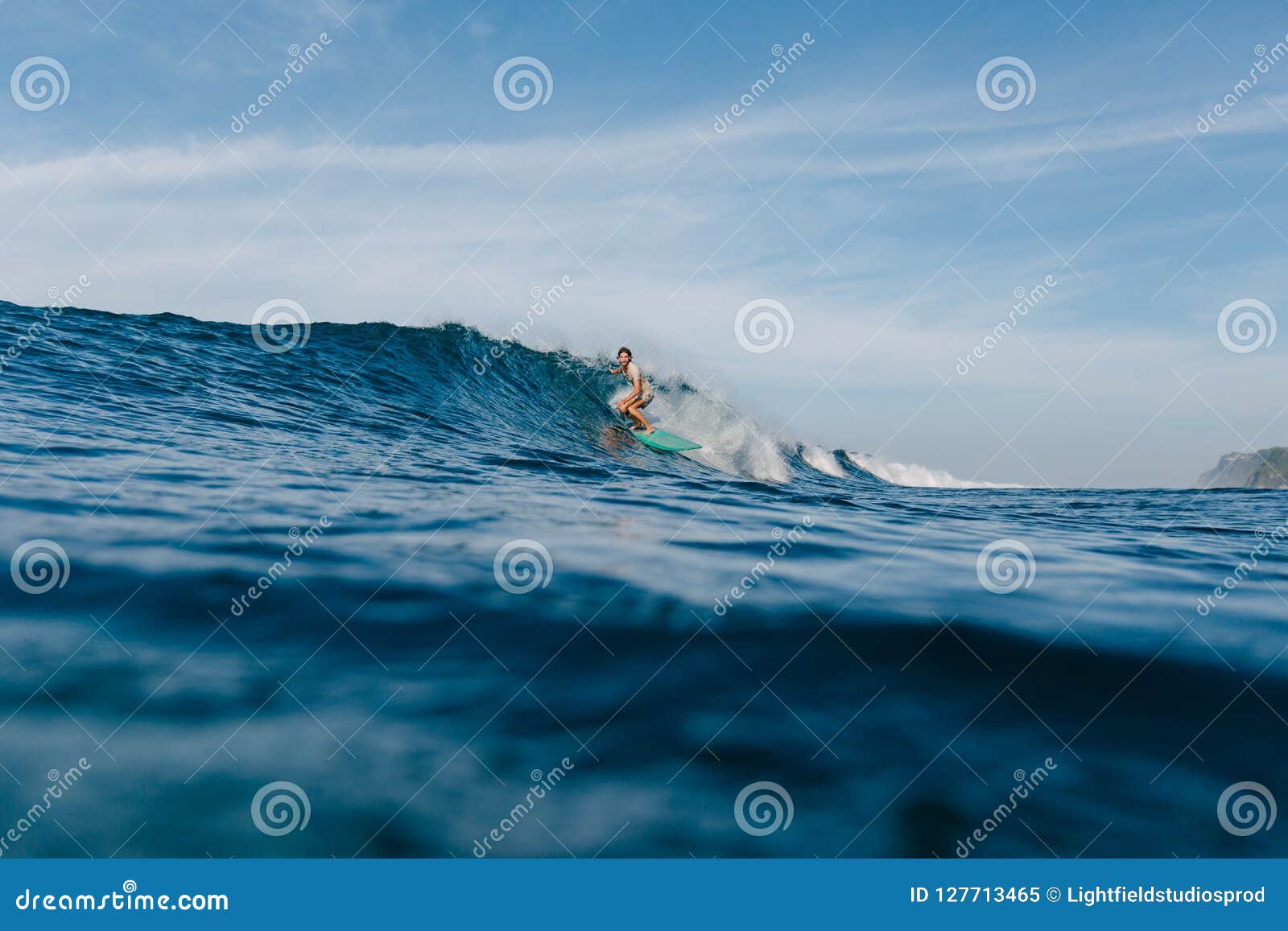 Handsome Man Riding Waves on Surfboard Stock Image - Image of surf ...