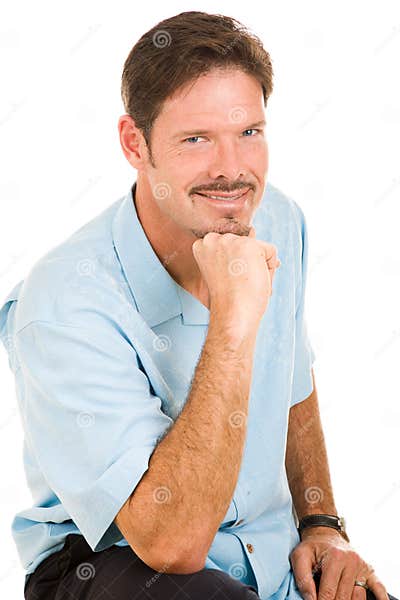 Handsome Man with Roguish Grin Stock Photo - Image of relaxed, teeth ...