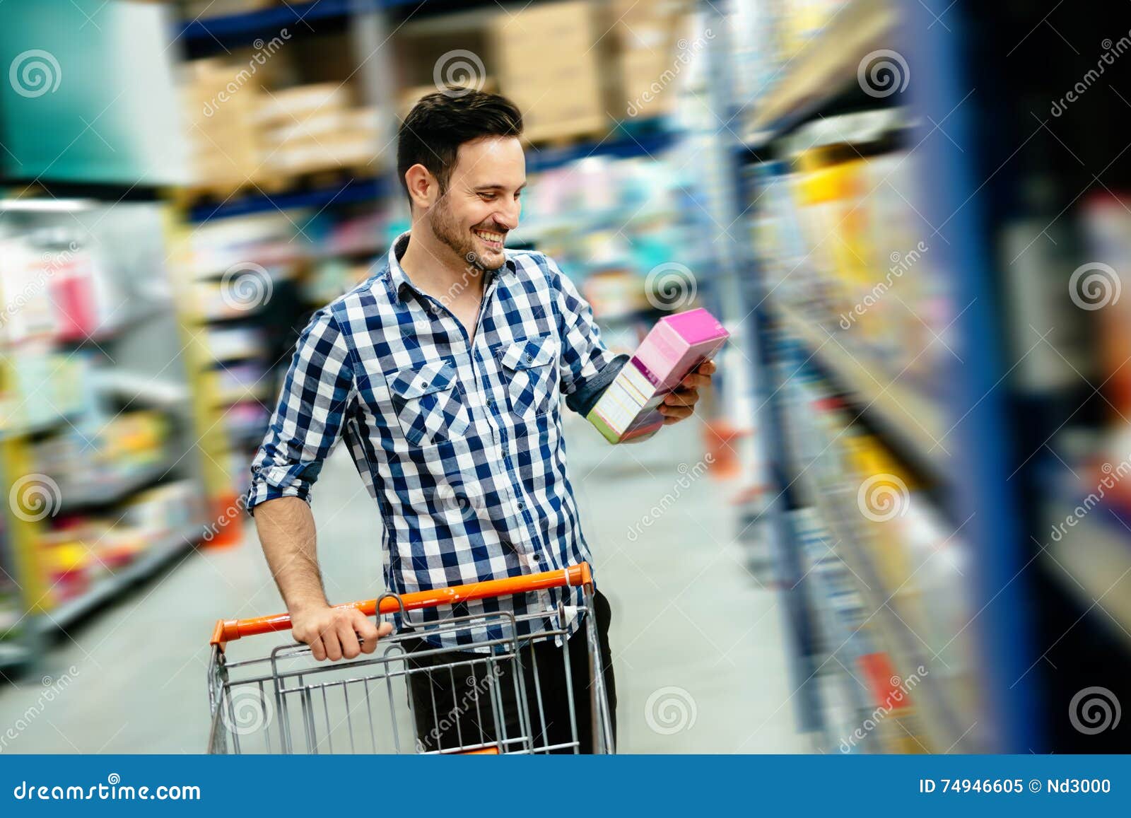 Handsome Man in Rush Shopping Stock Image - Image of choice, buying ...