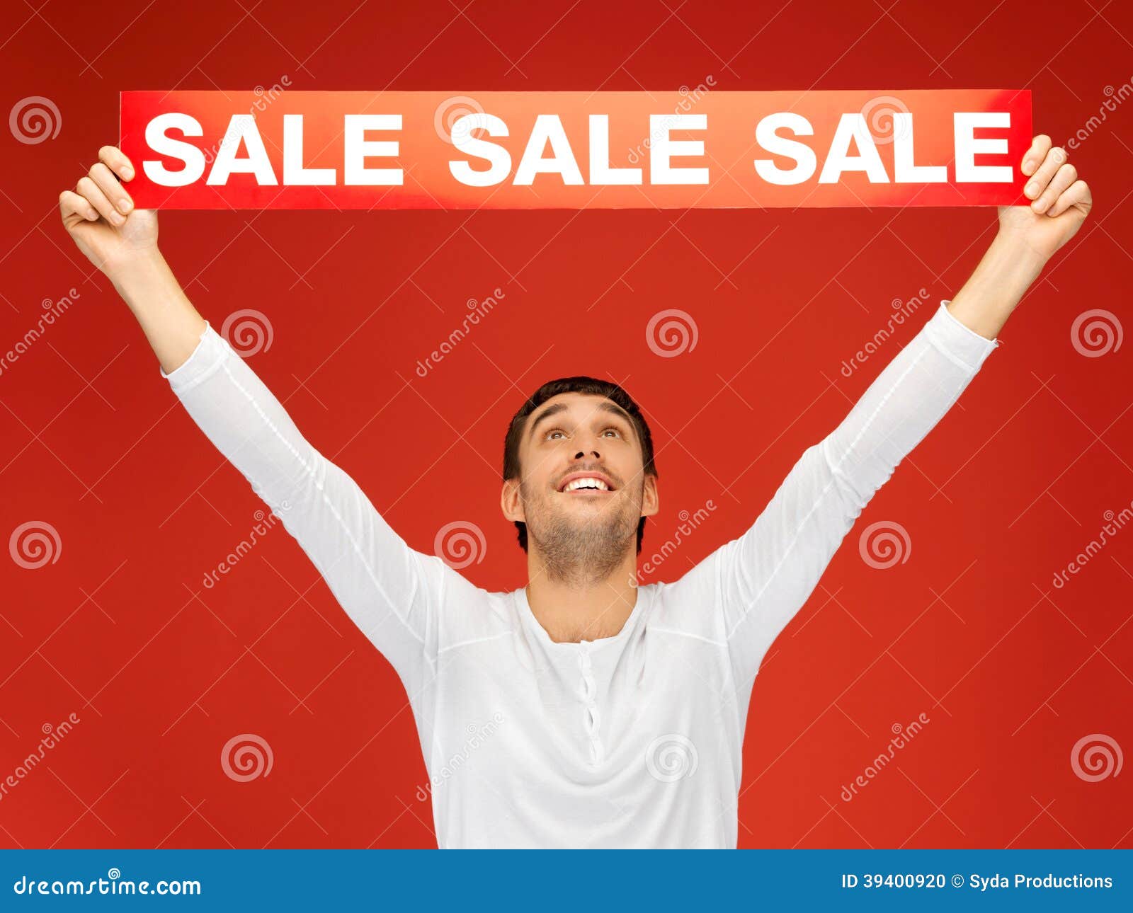 Handsome Man with Sale Sign Stock Photo - Image of person, cool: 39400920