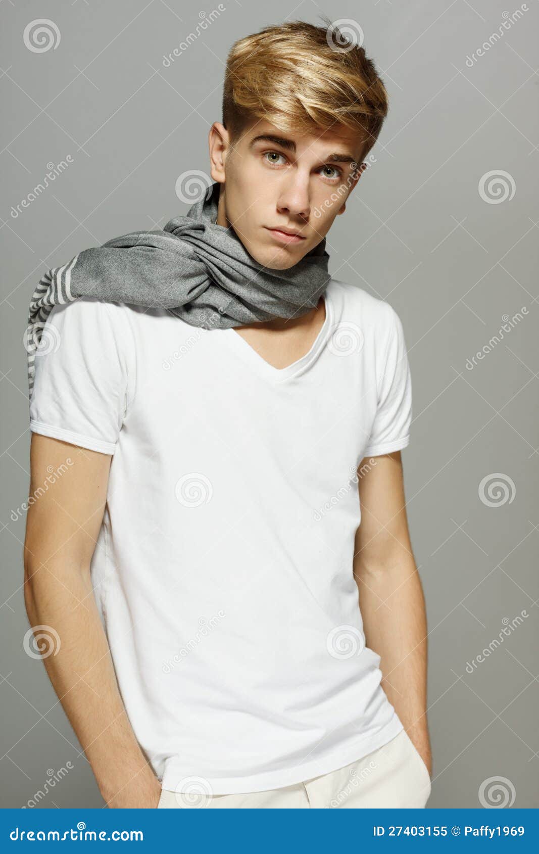 Handsome Man in Scarf on Neck Stock Image - Image of look, human: 27403155