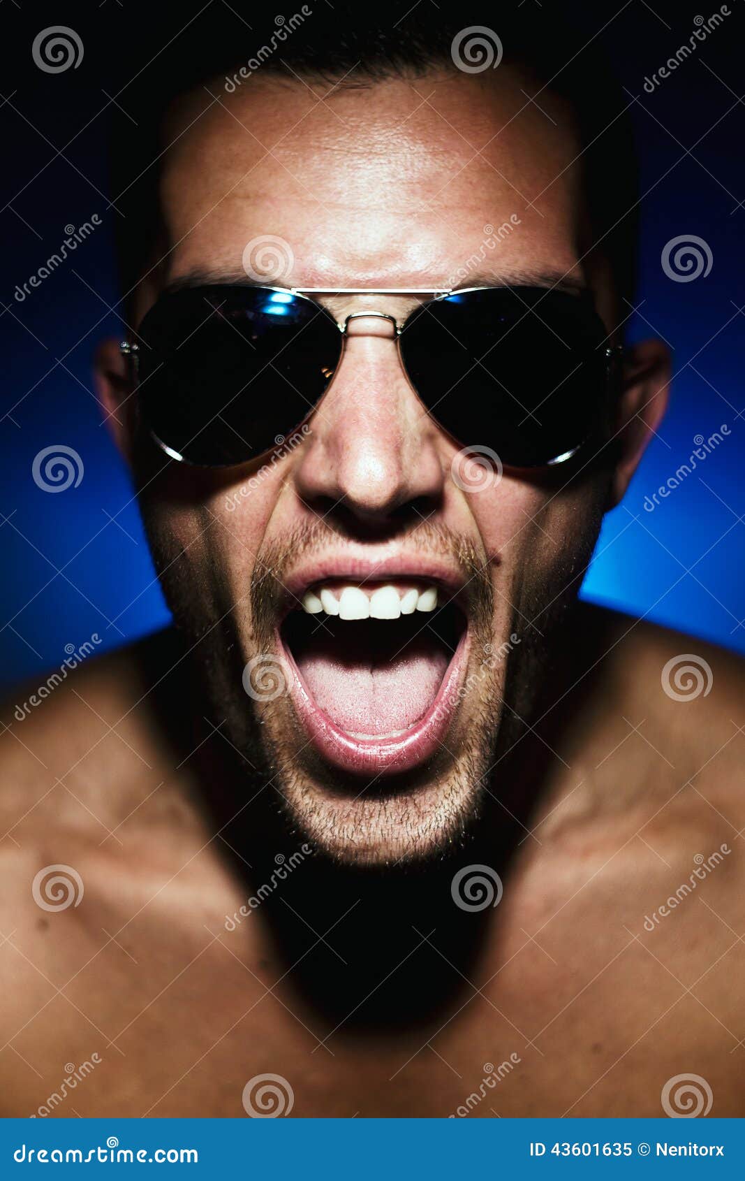 Screaming, Hate, Rage. Crying Emotional Angry Man Screaming On Orange ...