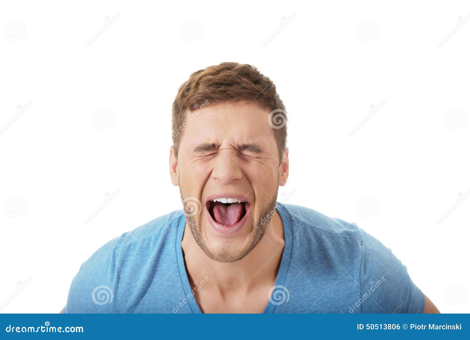 Handsome Man Screaming Loud. Stock Photo - Image of muscular, crazy ...