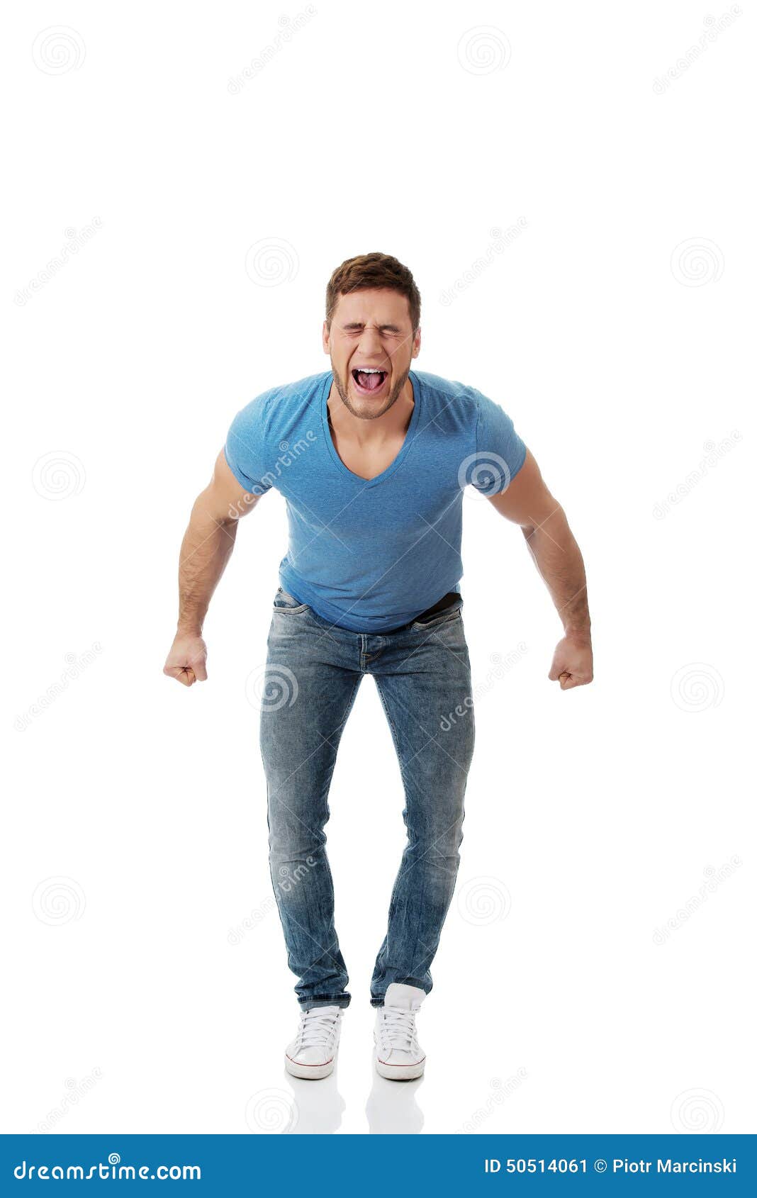 Handsome Man Screaming Loud. Stock Image - Image of male, expression ...