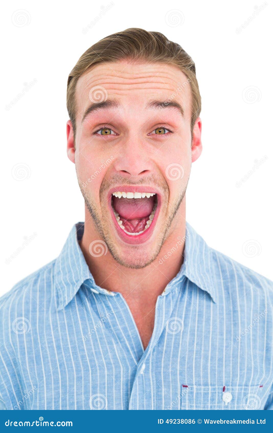 Handsome Man Screaming Out Loud Stock Photo - Image of desperate, open ...