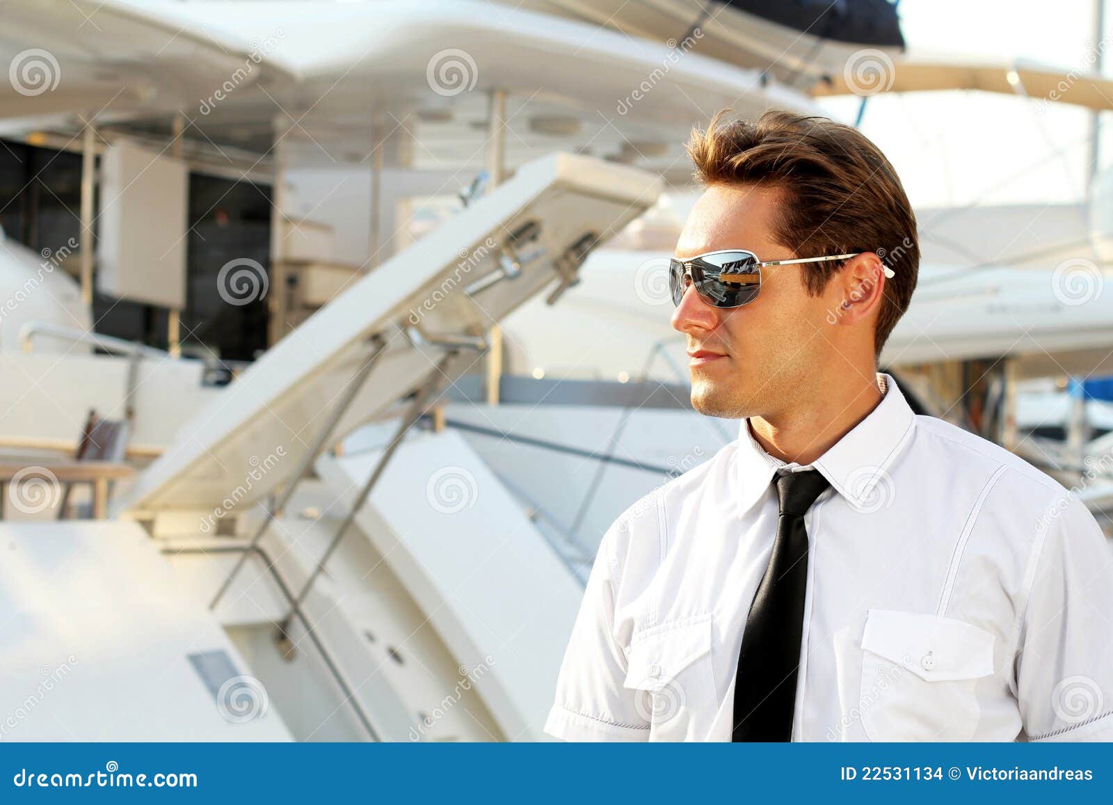Handsome Man, a Serious Captain in a White Stock Photo - Image of dream ...