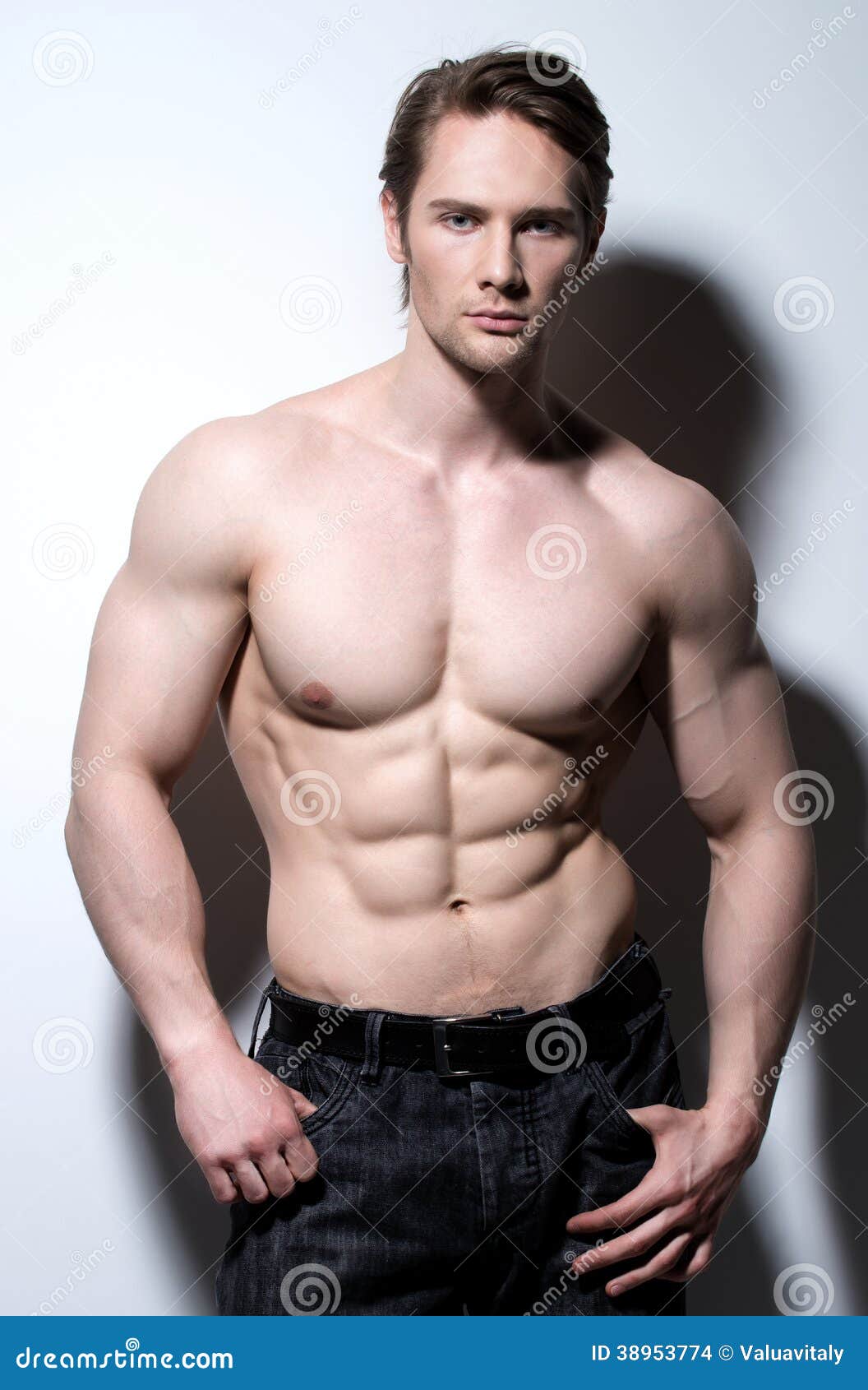 Handsome Man with Muscular Body. Stock Photo - Image of bodybuilder ...