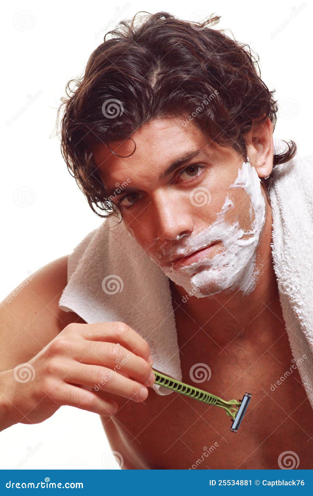 Handsome man shaving stock image. Image of attractive - 25534881