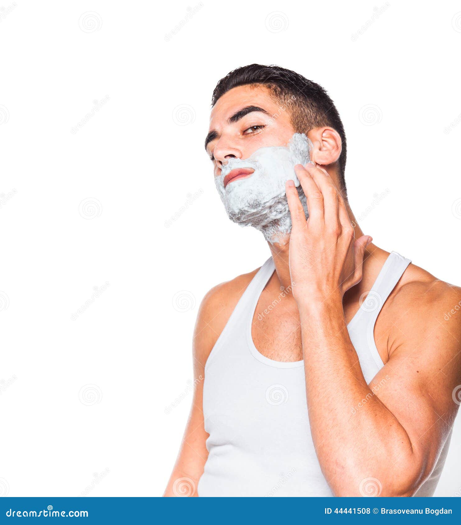 Handsome Man with Shaving Cream Stock Photo - Image of handsome, male ...