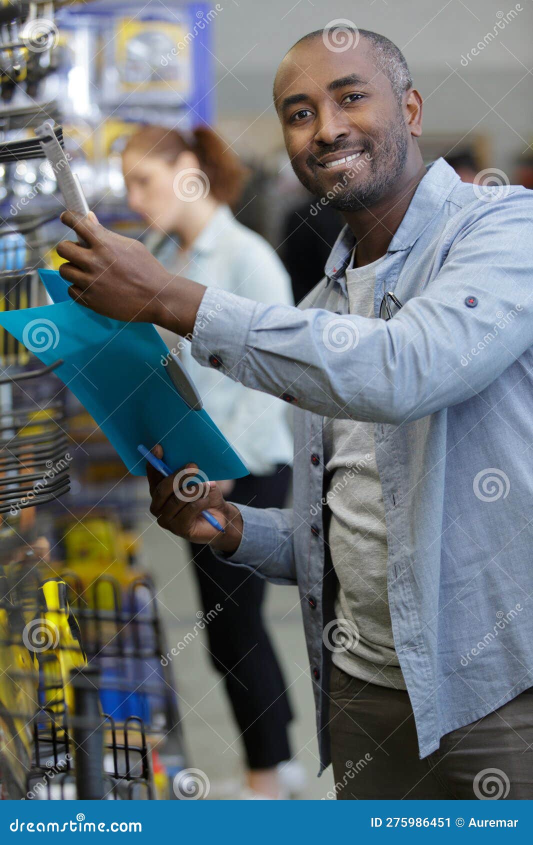 Handsome Man Shopping Tools at Hardware Store Stock Image - Image of ...