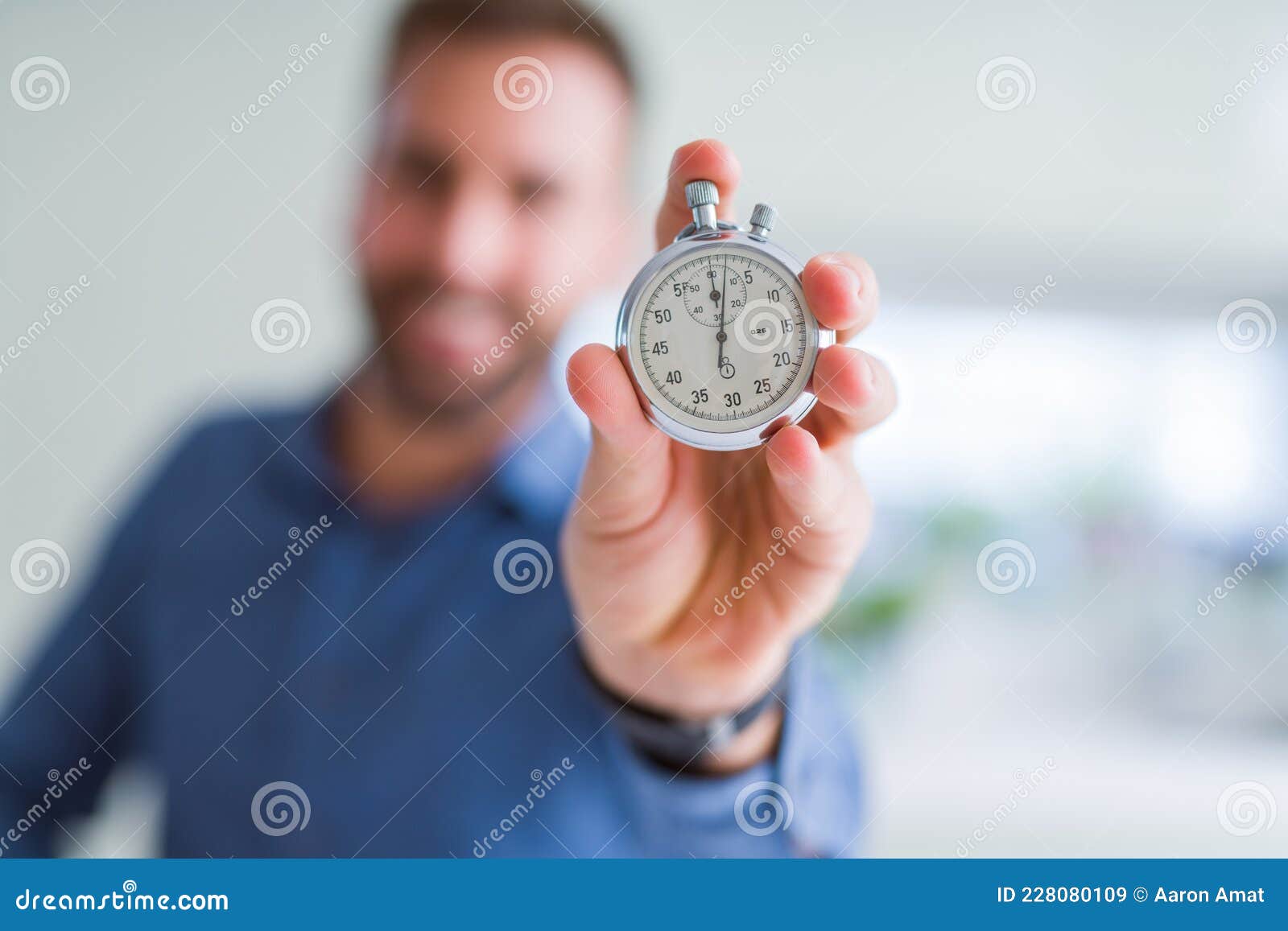 Handsome Man Showing Stopwatch Stock Image - Image of clock, caucasian ...
