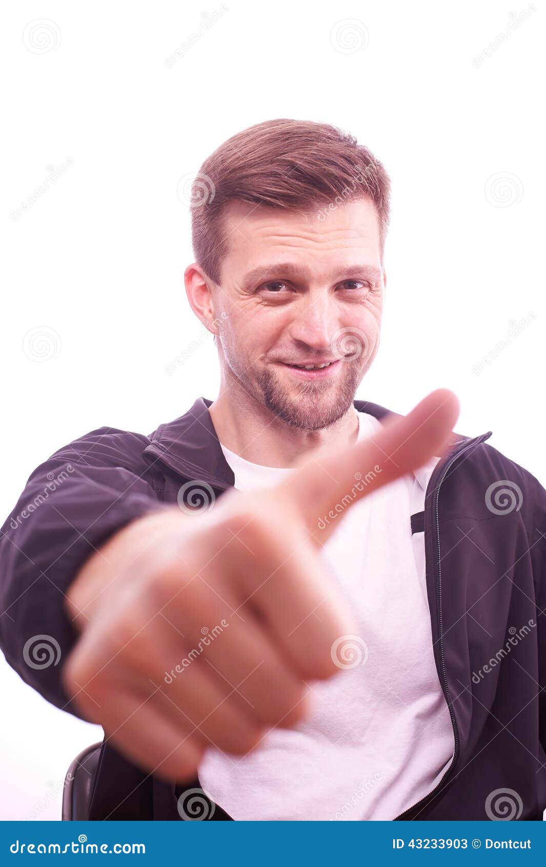 Handsome man shows like stock image. Image of male, okay - 43233903