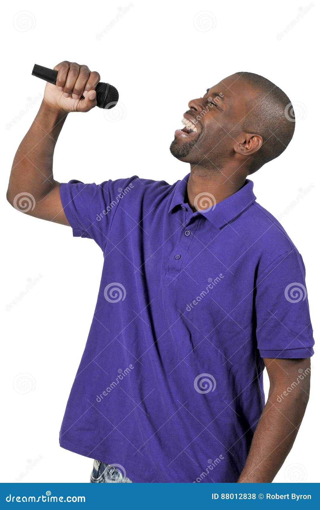 Handsome Man Singer stock photo. Image of rocker, african - 88012838