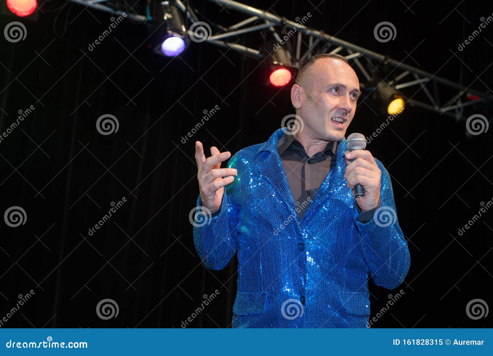 Handsome Man Singing on Stage during Concert Stock Image - Image of ...