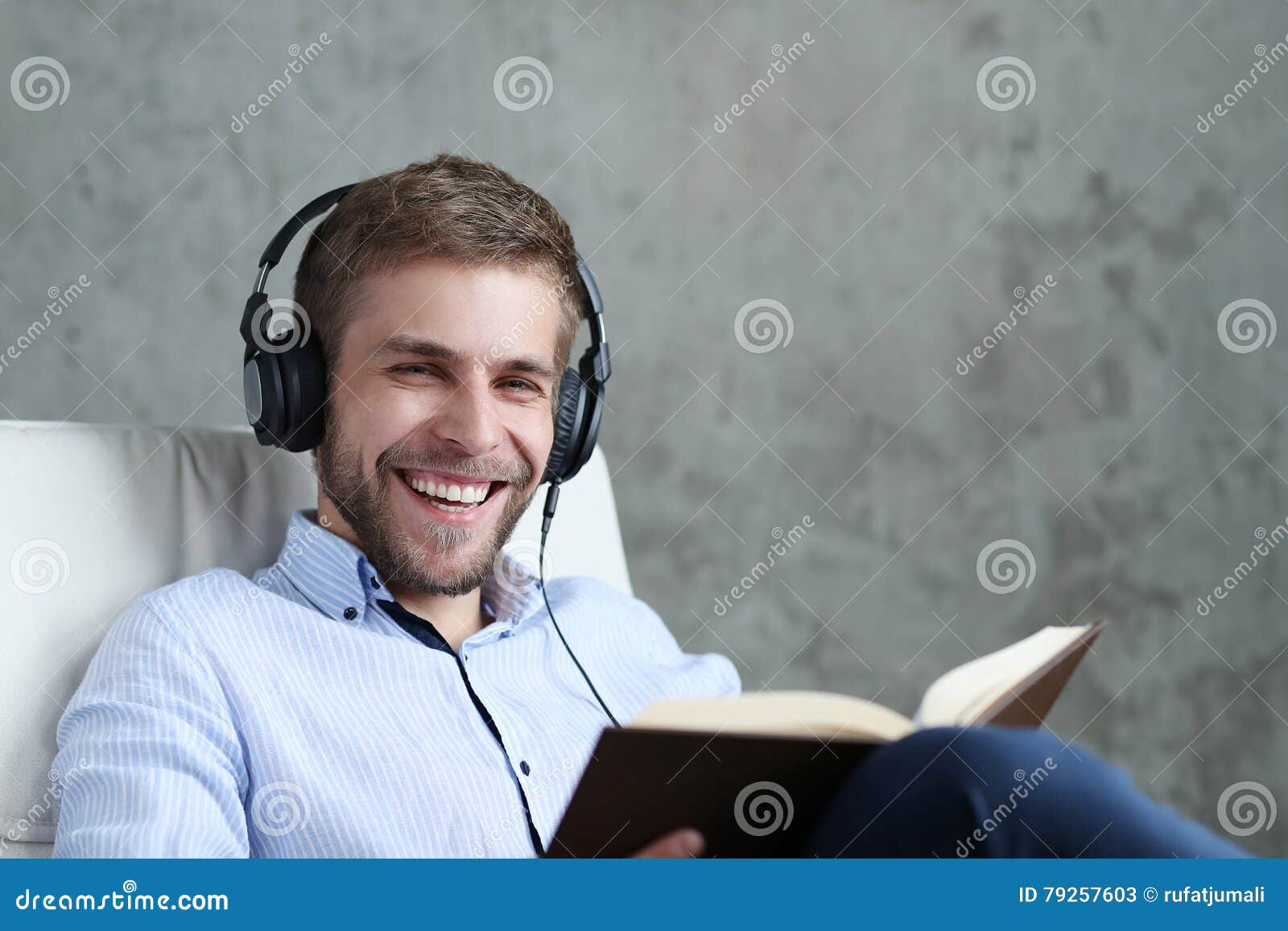 Handsome man stock image. Image of businessperson, listening - 79257603