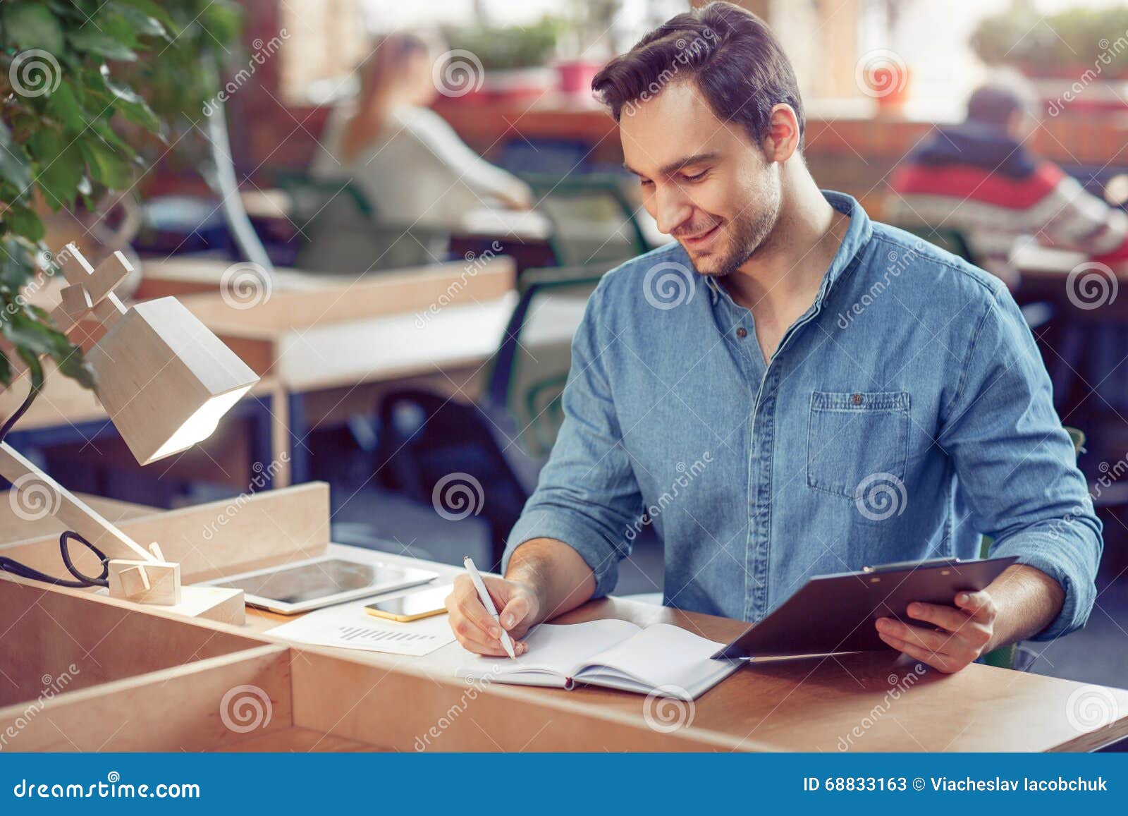 Handsome Man Sitting at the Table Stock Image - Image of style, life ...
