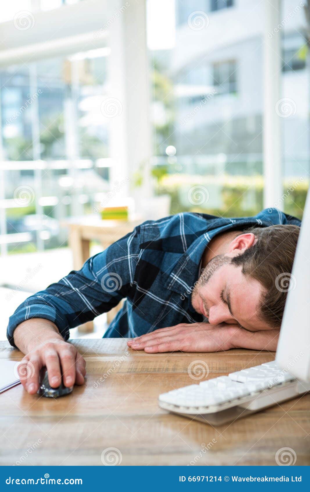 Handsome Man Sleeping on Computer Stock Photo - Image of enjoying ...