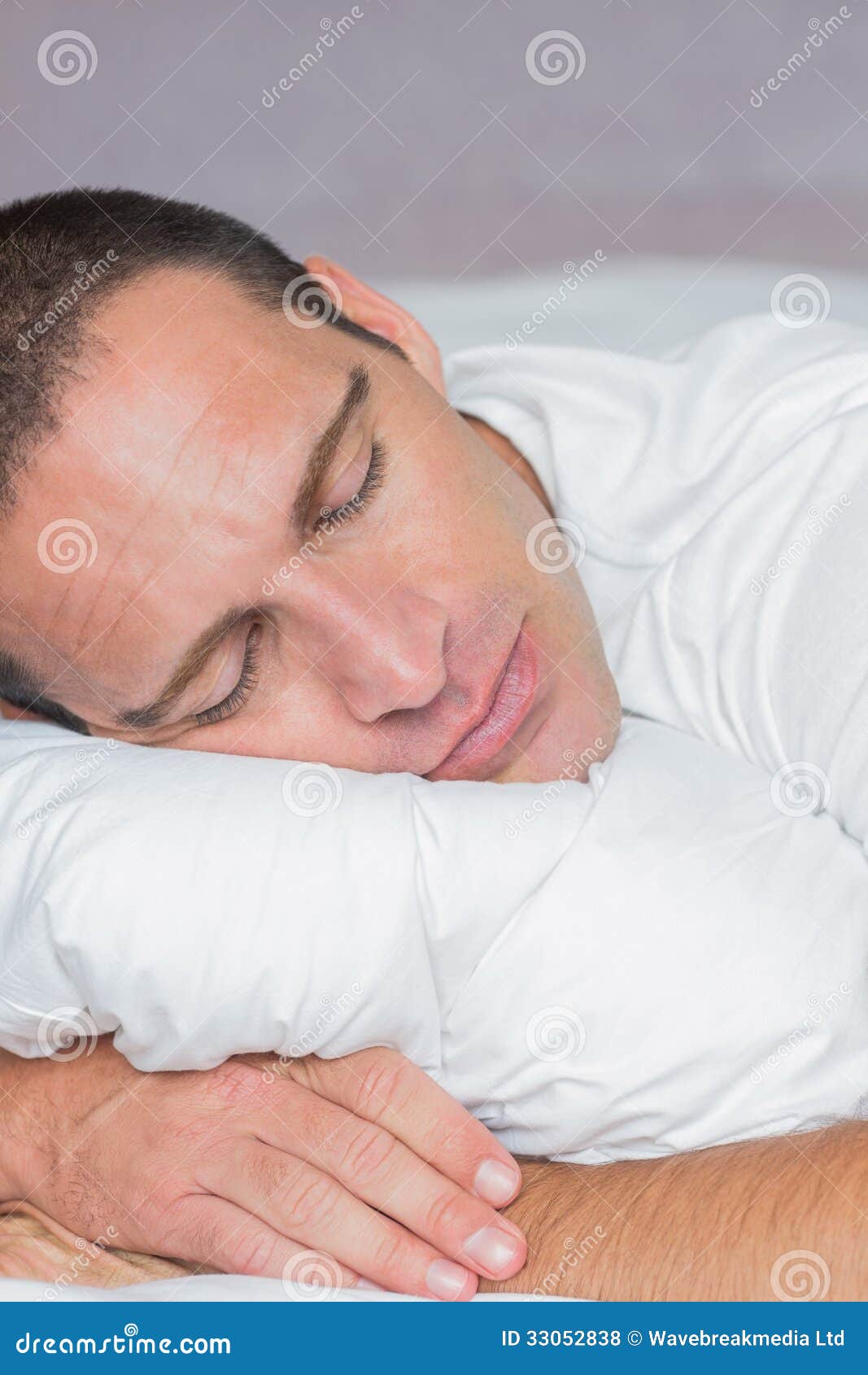 Handsome Man Sleeping on His Pillow Stock Photo - Image of pillow ...