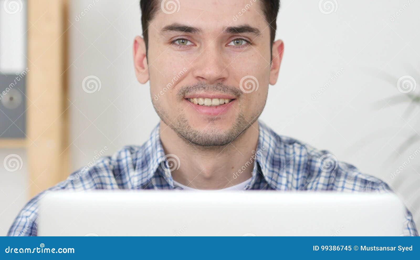 Handsome Man Smiling, Front View Stock Image - Image of laughing ...