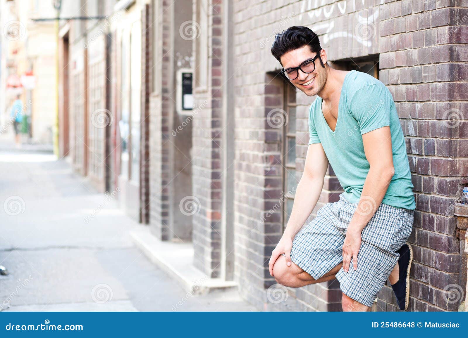 Handsome Man Smiling on the Street Stock Photo - Image of caucasian ...