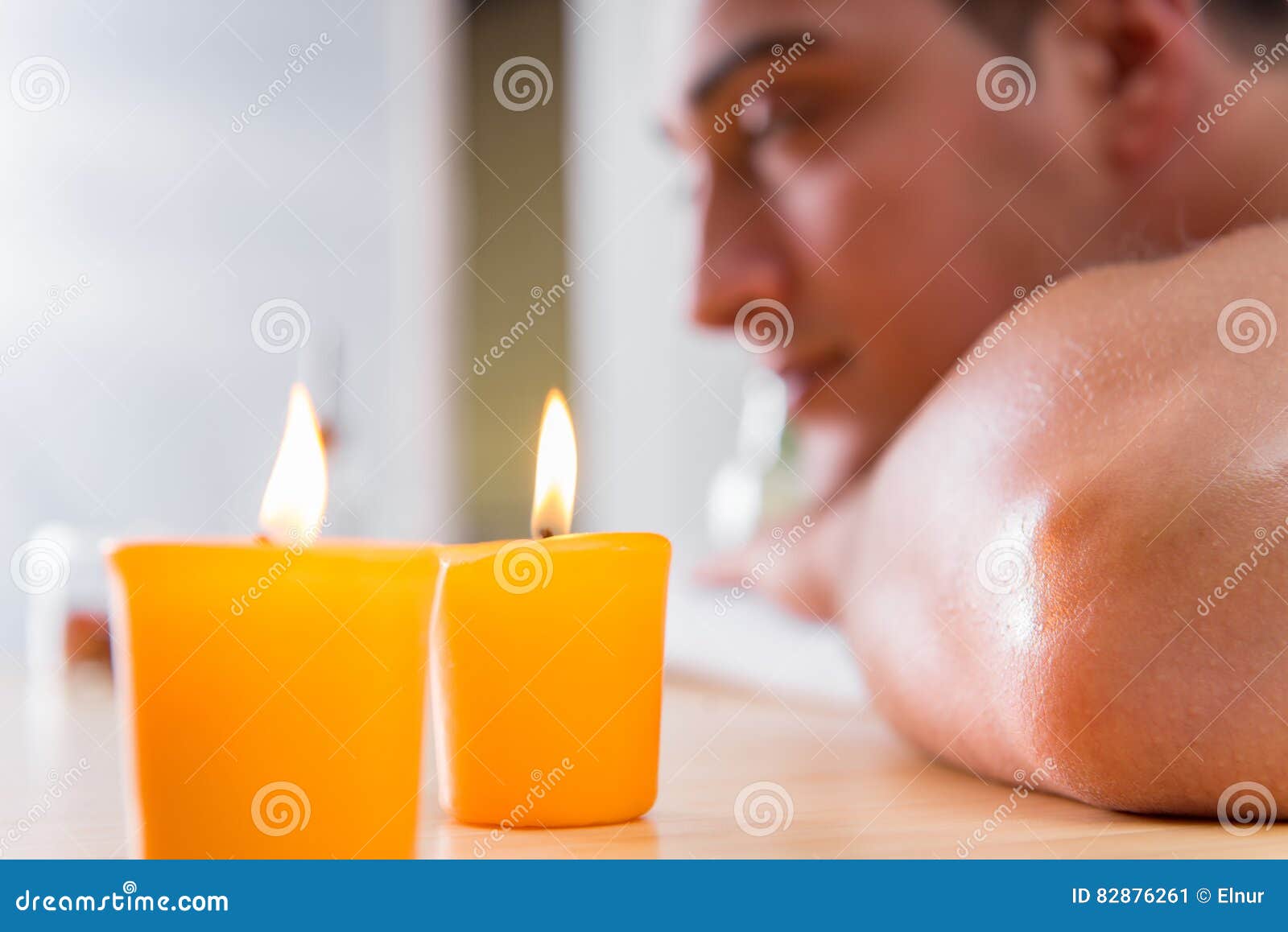 The Handsome Man during Spa Massaging Session Stock Image - Image of ...