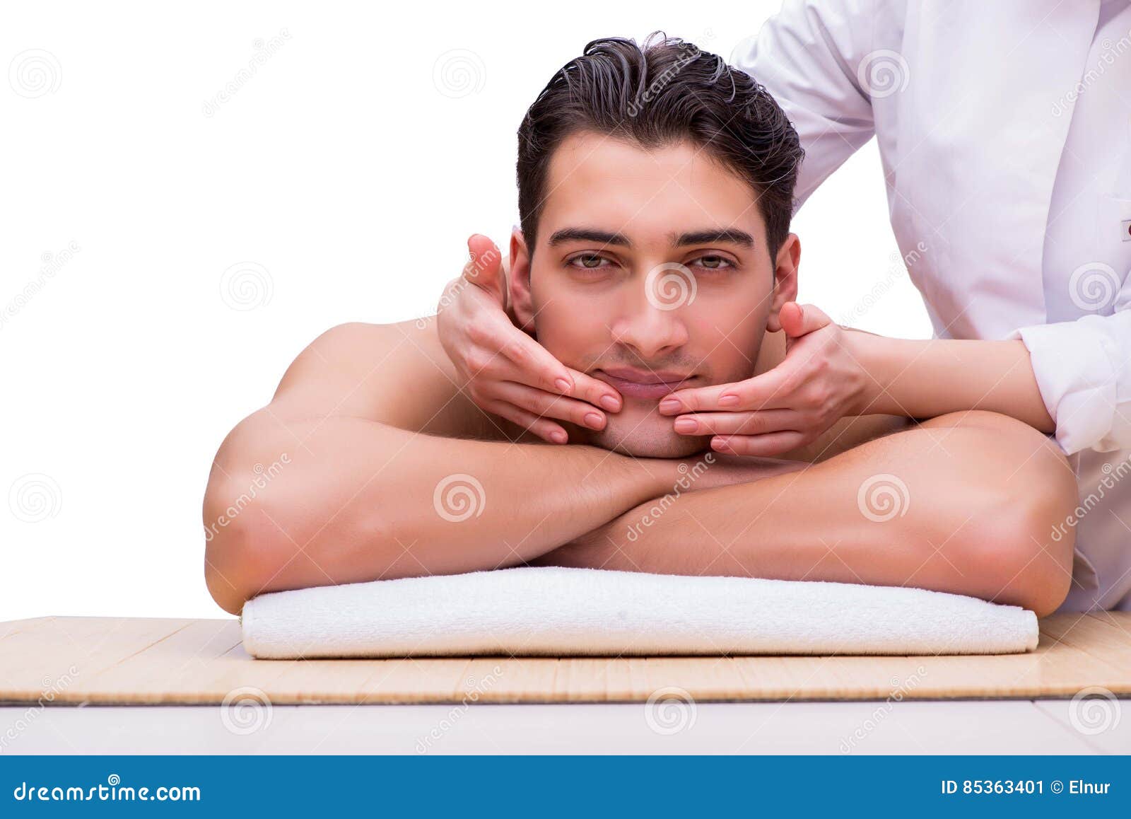 The Handsome Man during Spa Massaging Session Stock Image - Image of ...