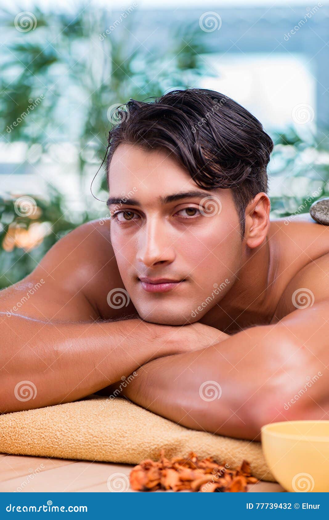 The Handsome Man during Spa Session Stock Photo - Image of massaging ...